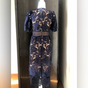 Adelyn Rae | Dresses | New Adelyn Rae Elegant Navy Floral Lace Sheath ...